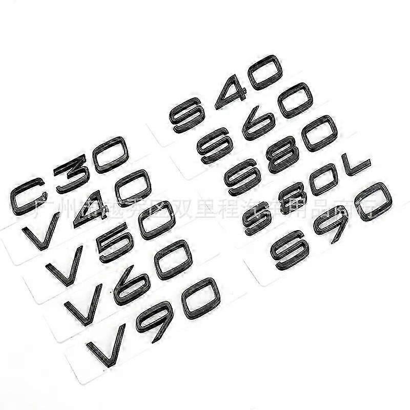 3d ABS Volvo Letters Car Trunk Emblem Badge For Volvo C30 V40 V50 V60 ...