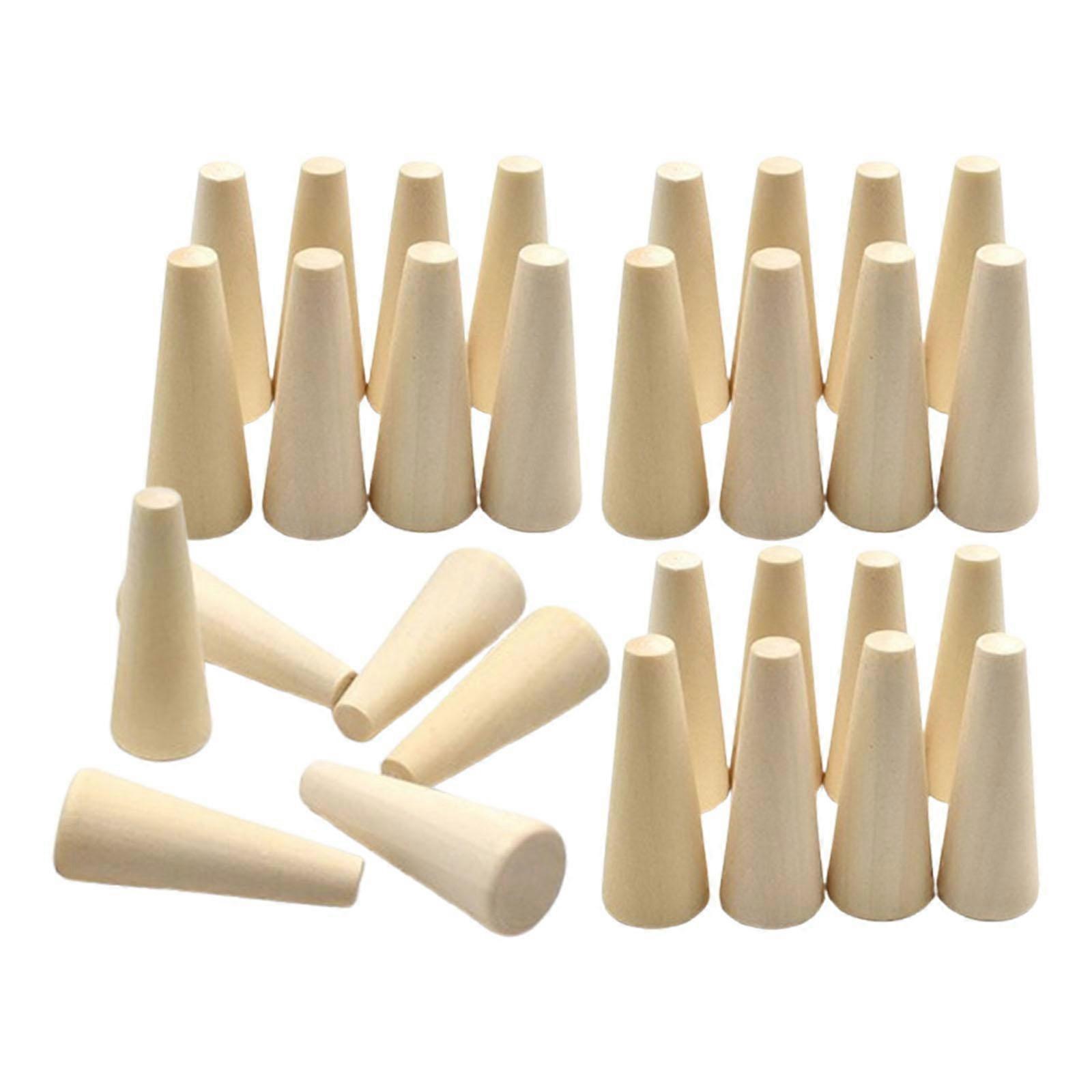 30 Pieces Wood Cone Racks Ring Storage Organiser for Jewelry Shop ...