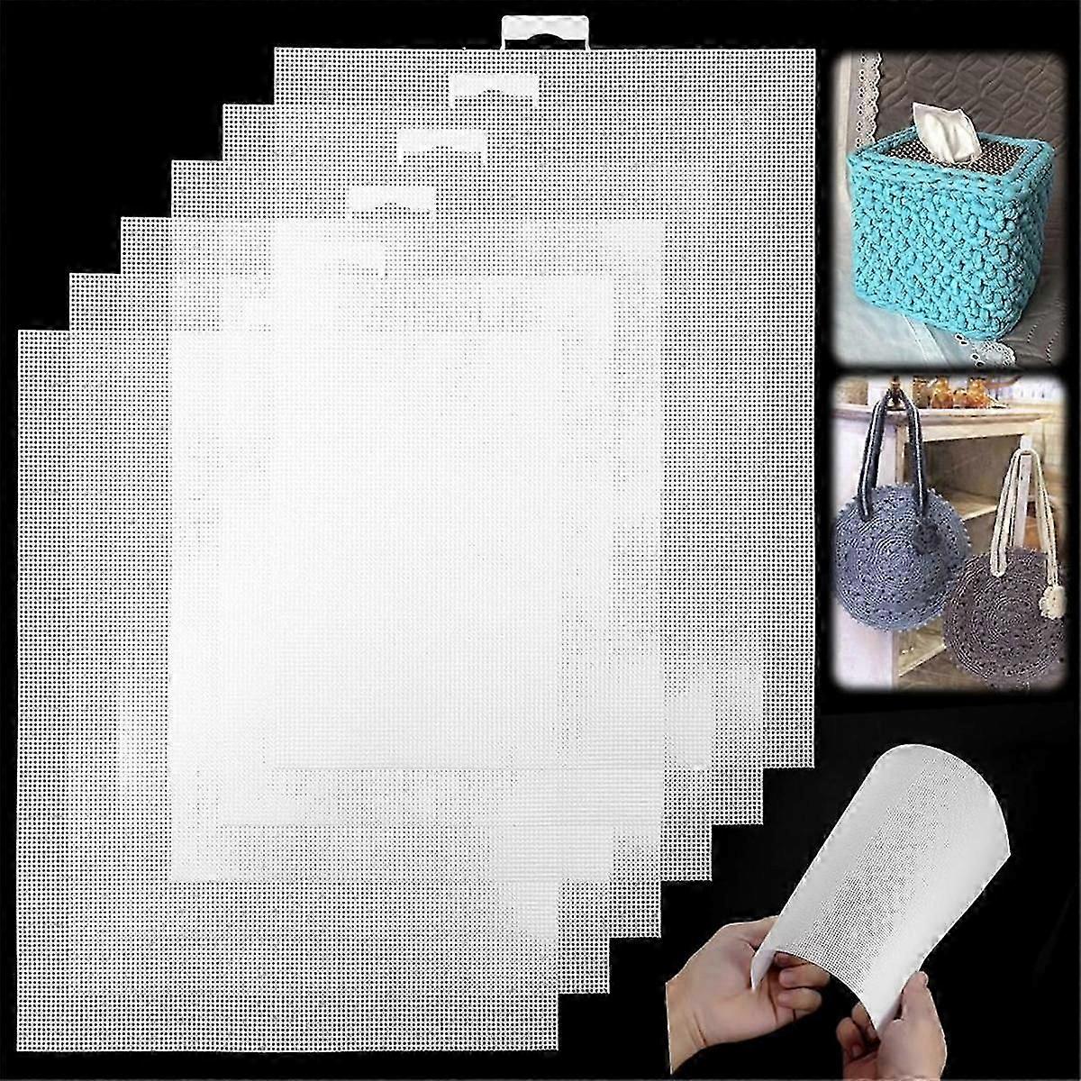 6 Pieces Plastic Canvas Sheets, Embroidery Eyelet Nets, Plastic Mesh ...