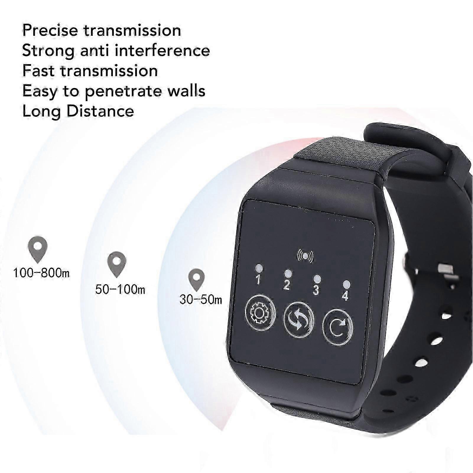 Wireless Restaurant Service Calling System 1 Watch and 4 Button Pagers ...