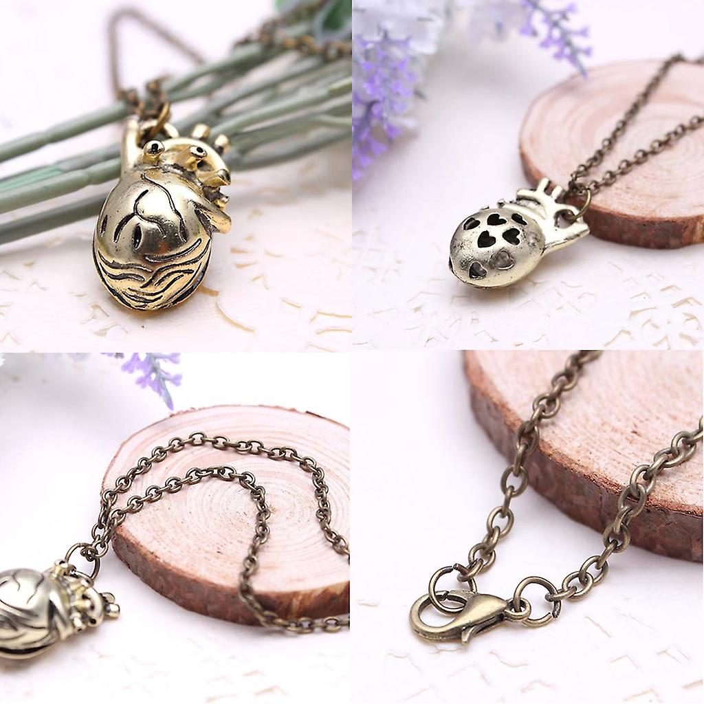 Retro Vintage 3d Anatomical Human Hollow Heart Pendant Necklace Sweater ...