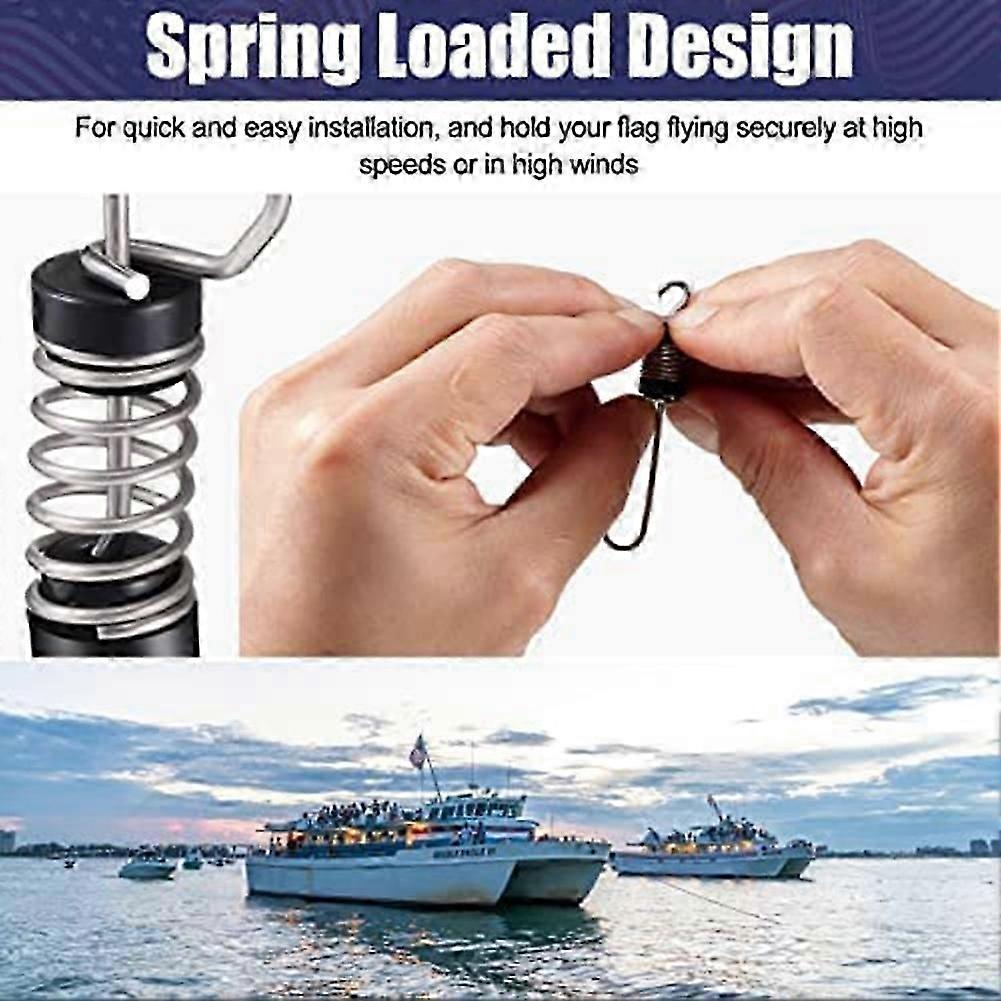 10PCS Fishing Flag Clips Stainless Steel Marine Boat Flag Clips for ...