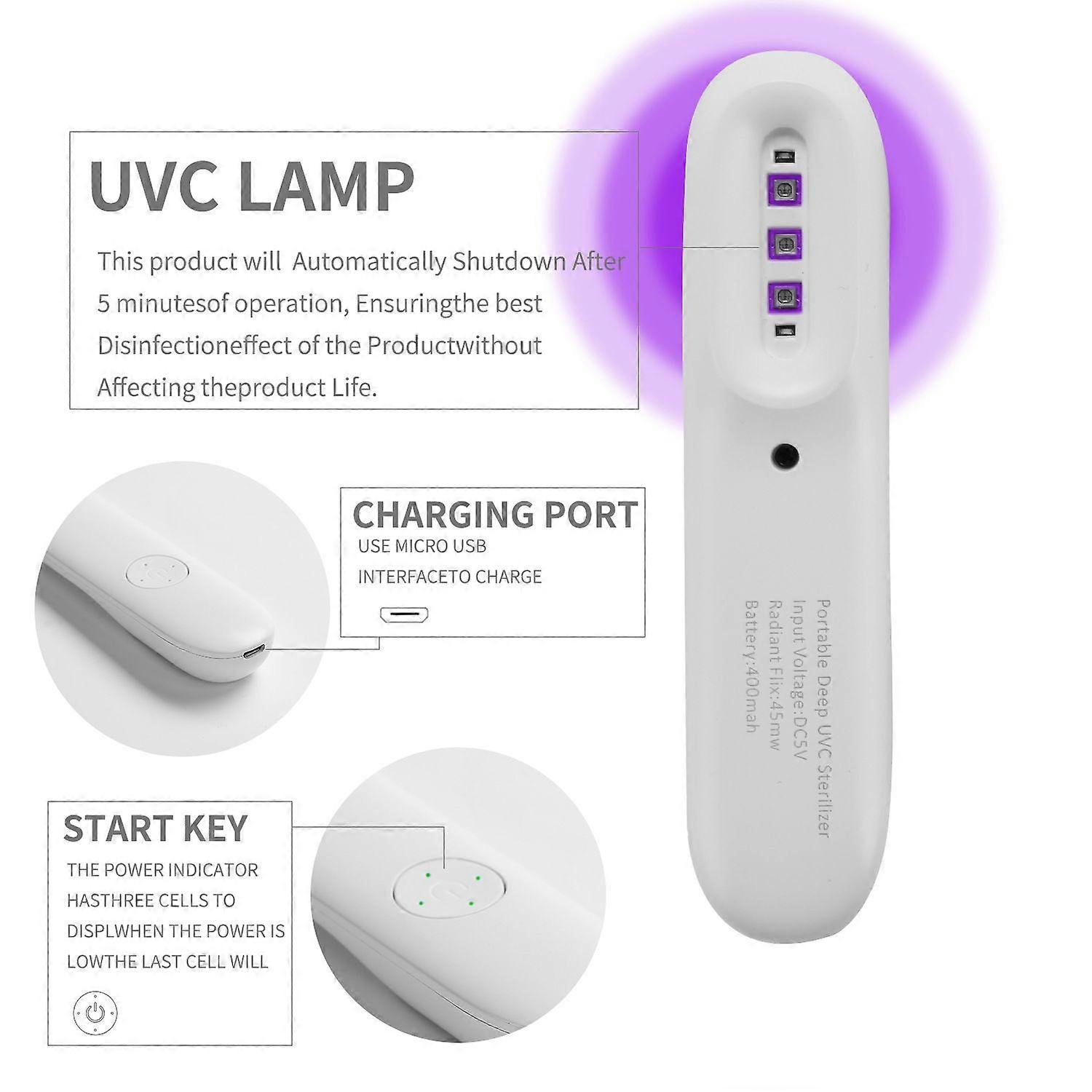 Led Sterilization Lamp Mini 311nm Handheld Phototherapy Lamp Portable ...