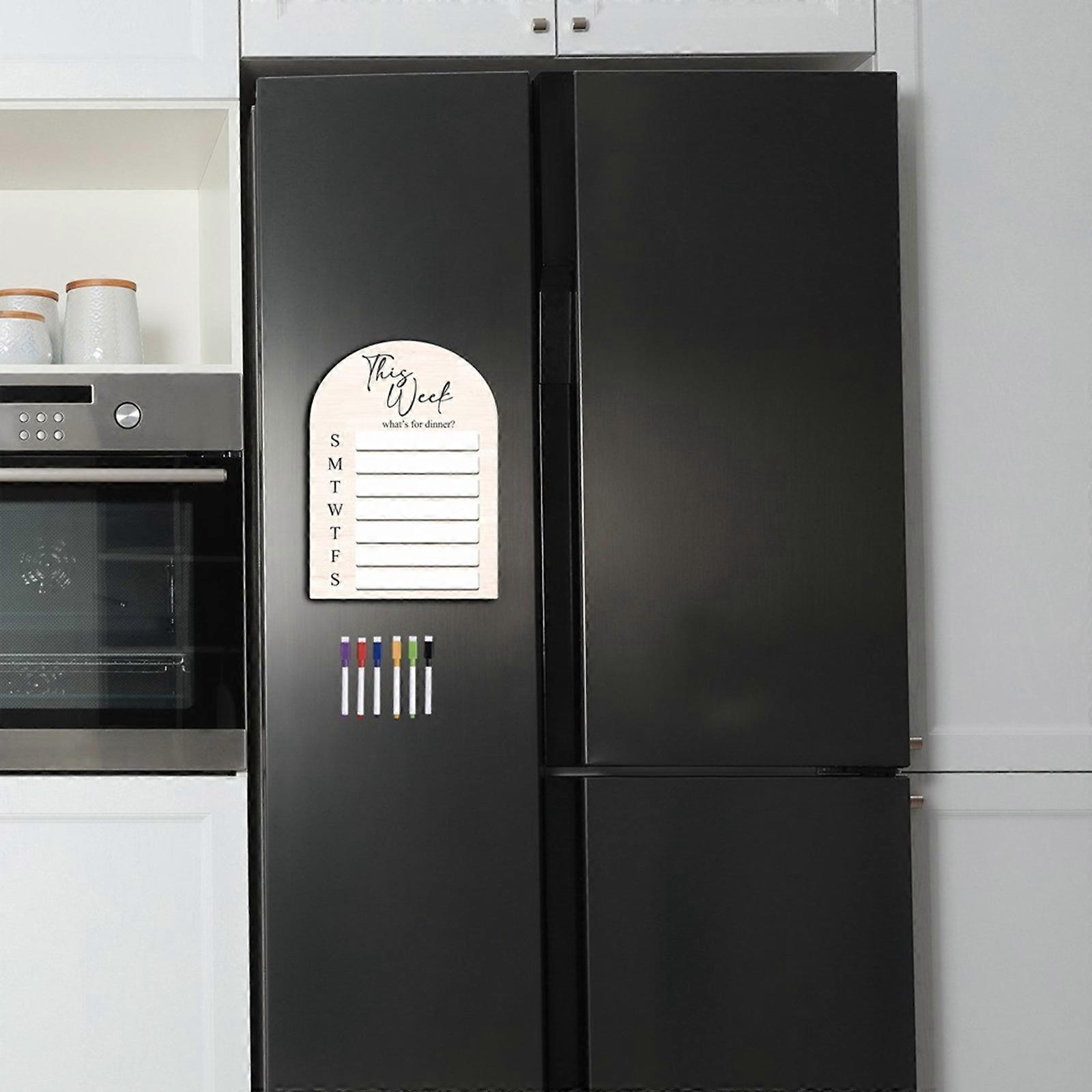 Wooden Magnetic Whiteboard Fridge Weekly Planner Fridge Calendar for ...