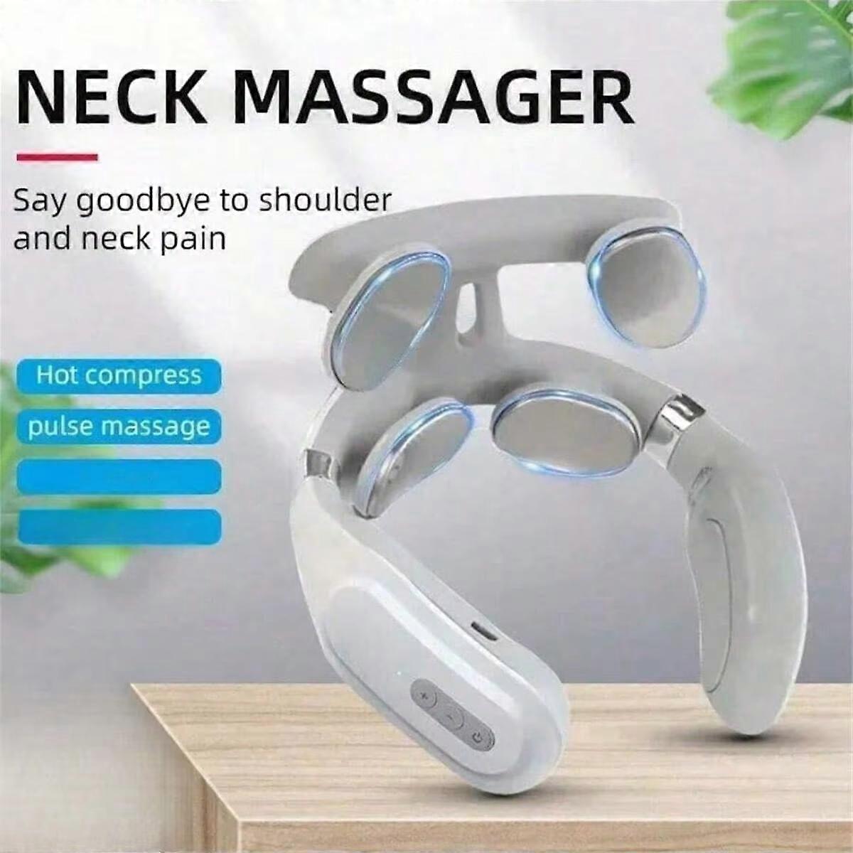4-head Cervical Massager Strength Adjustment USB Charging Intelligent ...