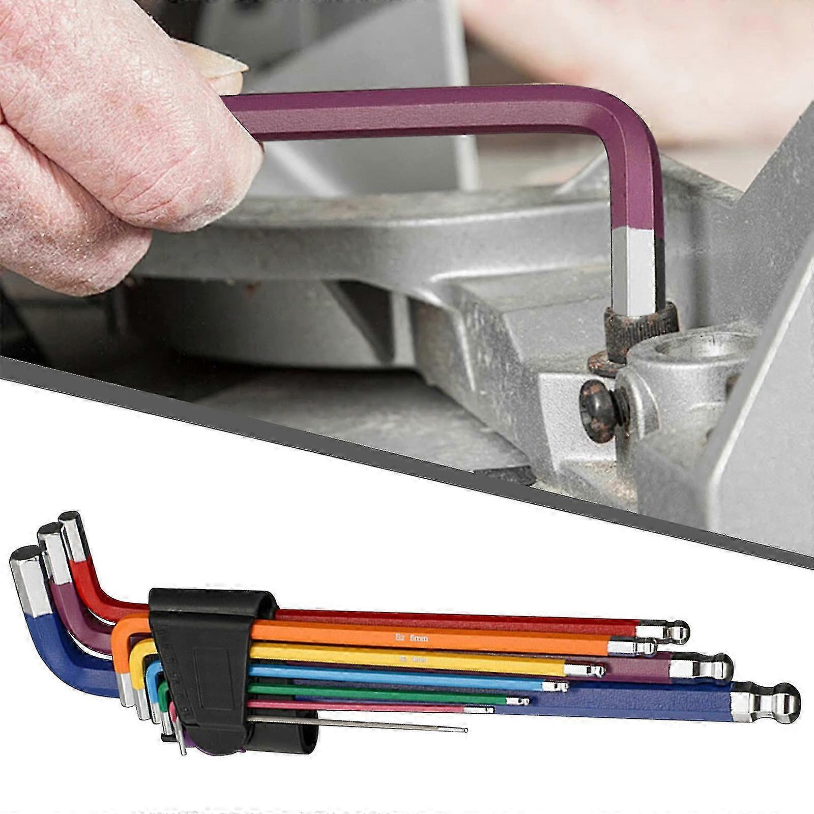 Hex Key Set 9PCS Metric Allen Key Set 1.5-10MM Long End Hex Wrench Set ...