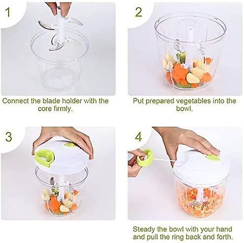 Manual Food Chopper, Quick Manual Draw Chopper / Vegetable Chopper (3 ...