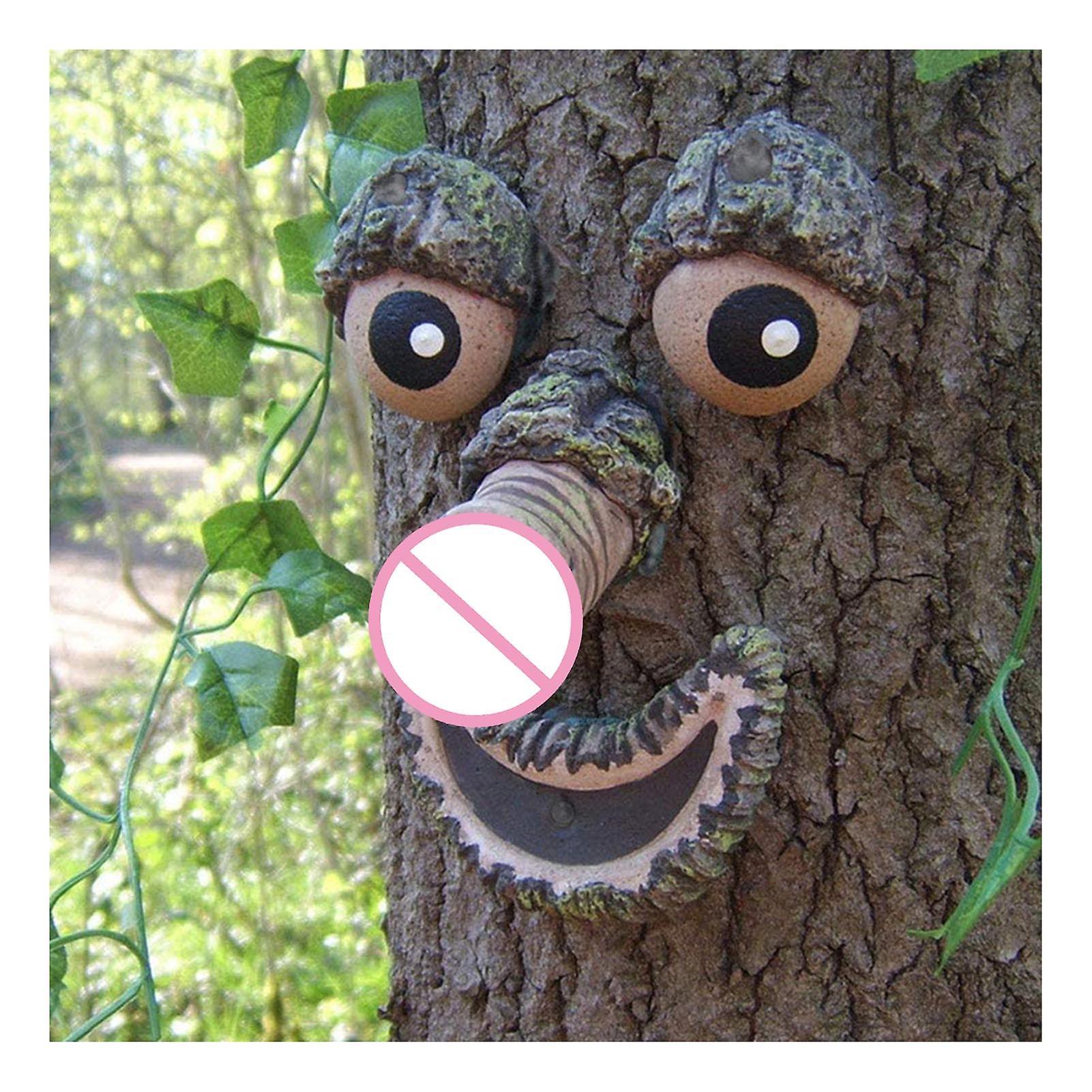 Tree Faces Decor Tree Face Statues Luminous Funny Old Man Tree And Bark ...