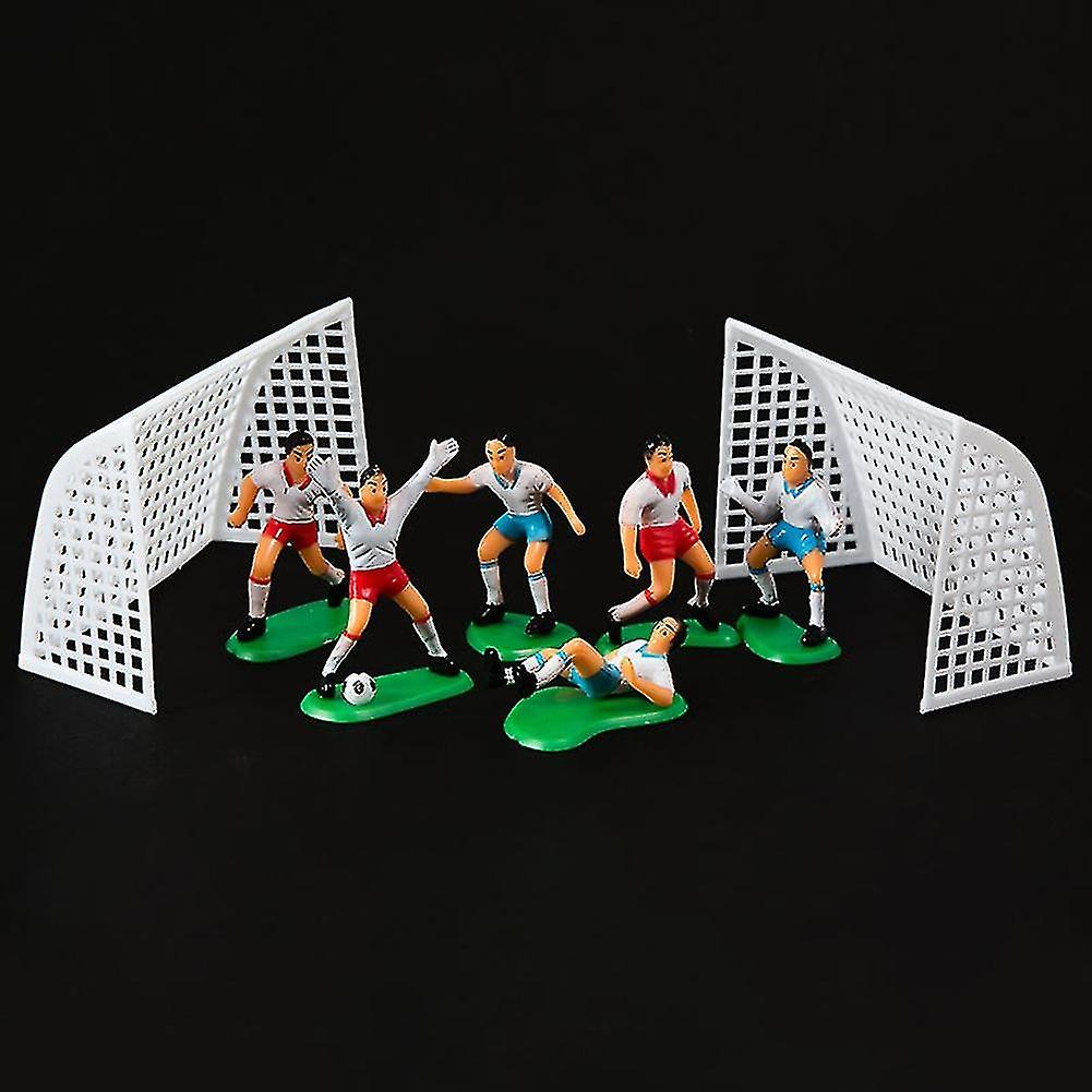 Mini Soccer Player Figures Football Goal Post Model Railway Scenery ...