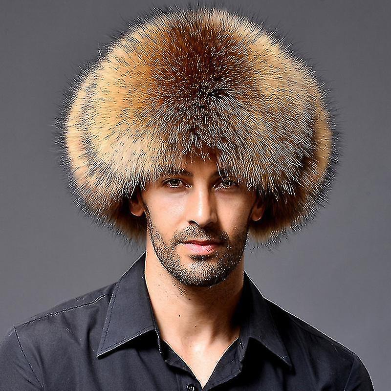 Men Thick Ushanka Fur Leather Thermal Cossack Trapper Snow Hats | Fruugo UK
