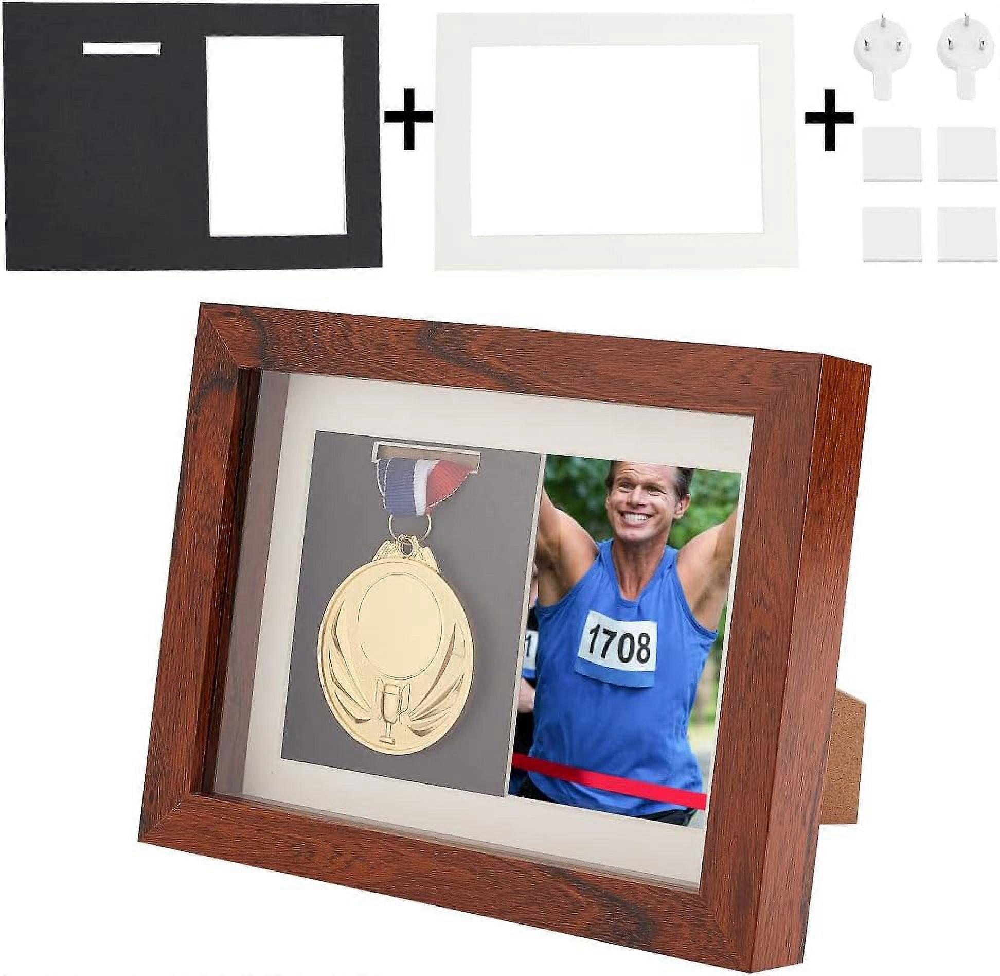 Medal Display Shadow Box Black Medal Display Case Natural Wood Photo ...