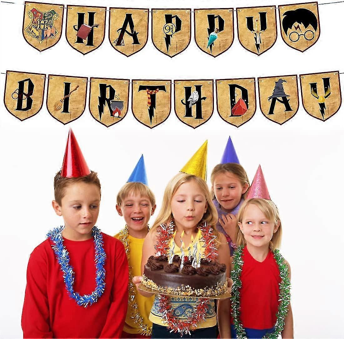 Magical Wizard Birthday Banner Party Supplies Set Happy Birthday Banner ...