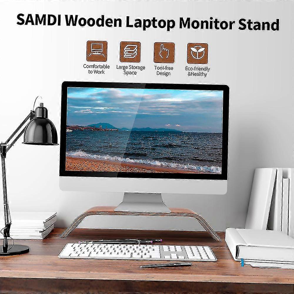 Wooden Stand All-in-one Machine Monitor Laptop Holder Strong Bearing ...