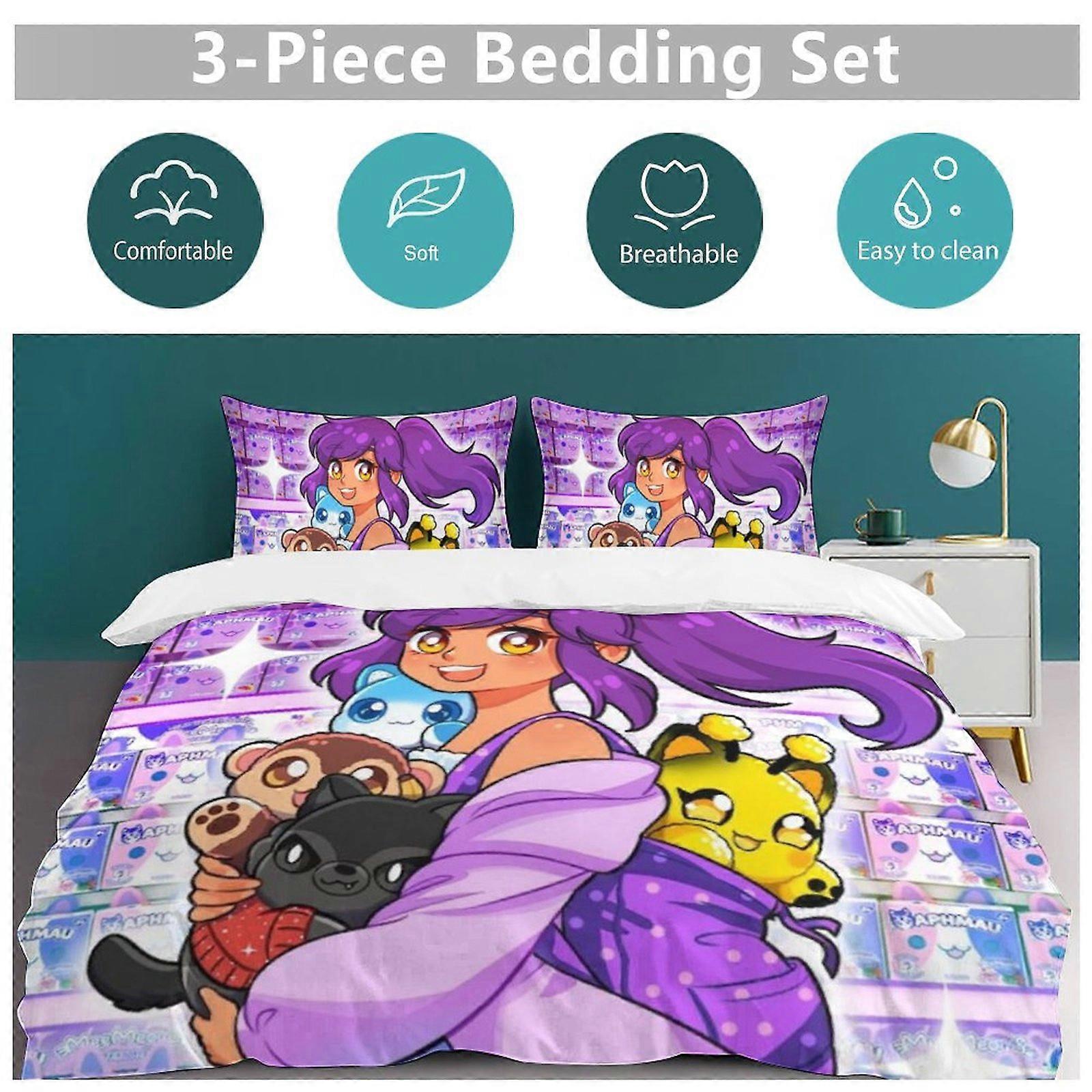 Bedding set XU661 Aphmau Down Duvet Cover Lightweight 3-piece Set, 1 ...