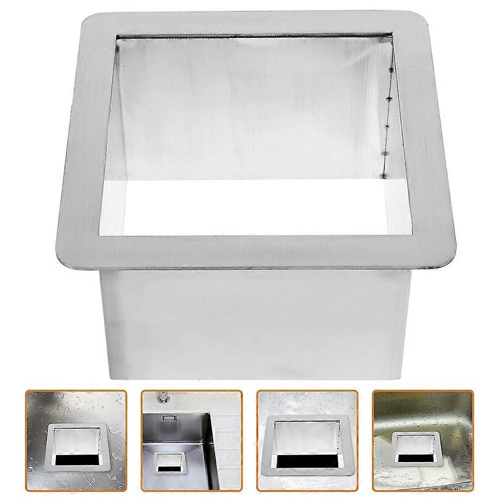 Drop-in Trash Chute Stainless Steel Square Built-in Countertop Waste ...