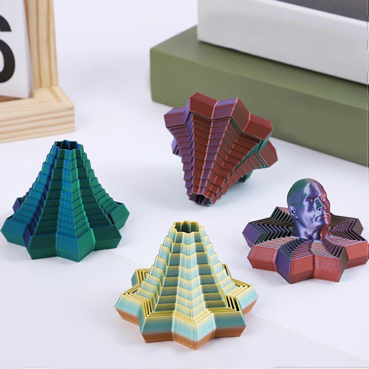 3D Printed Fidget Retractable Tower 10/12 Layers Anxiety Stress Relief ...