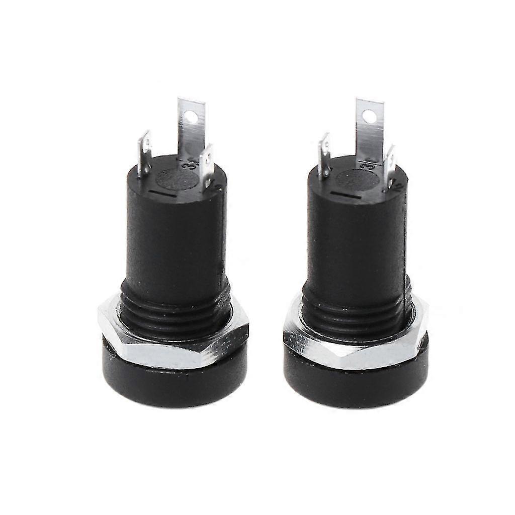 2x 3.5mm Jack Socket 3 Pole Black Stereo Solder Panel Mount Golden With ...