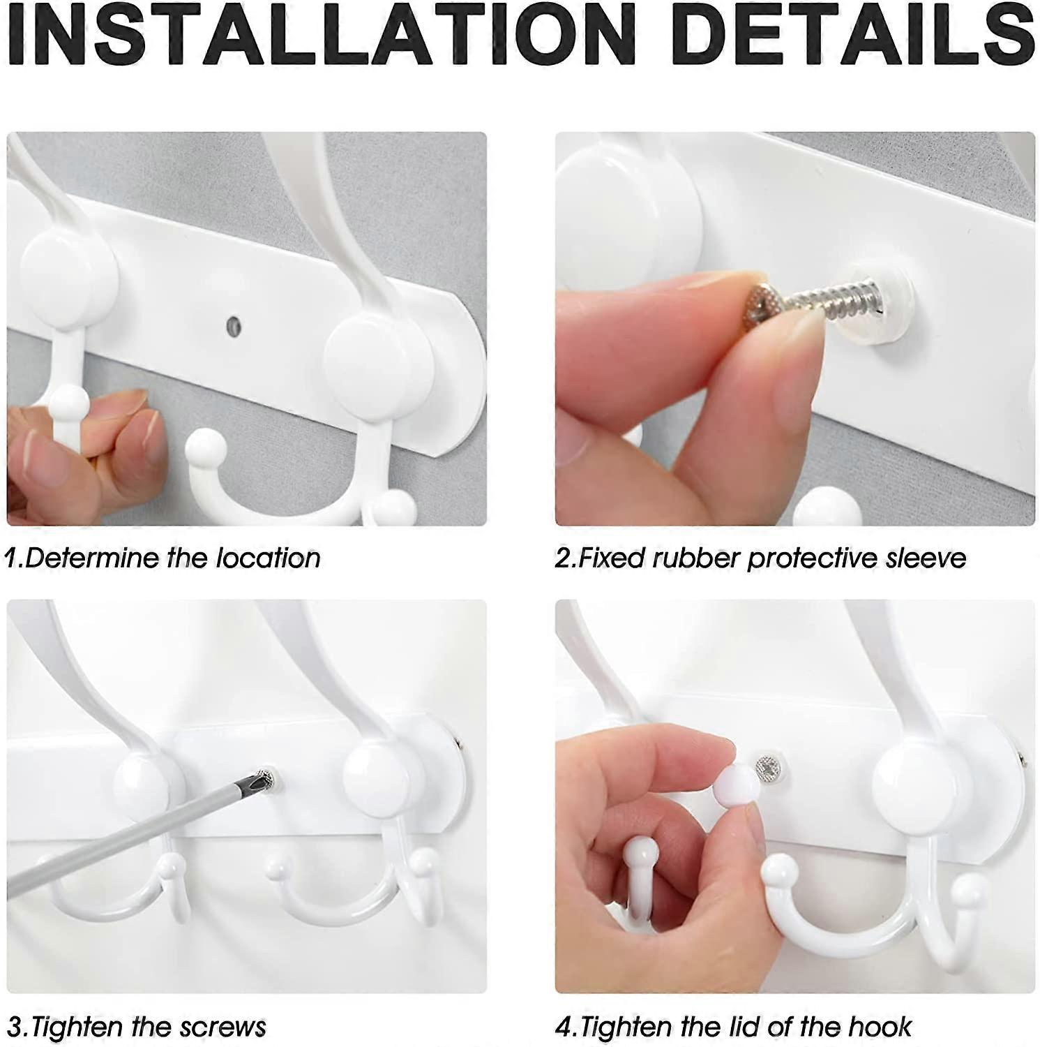 Wall Mounted Coat Rack - Designer Coat Hooks with Bi-Directional Carbon ...