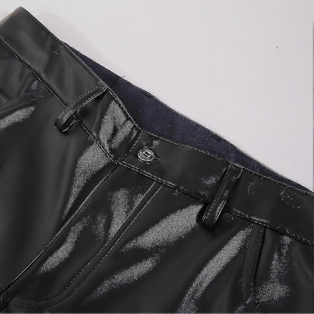 Men's Stretch Slim Moisture Resistant Leather Pants, Performance ...
