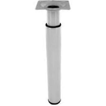 Cylindrical furniture leg adjustable from 300 to 500 mm in white epoxy ...