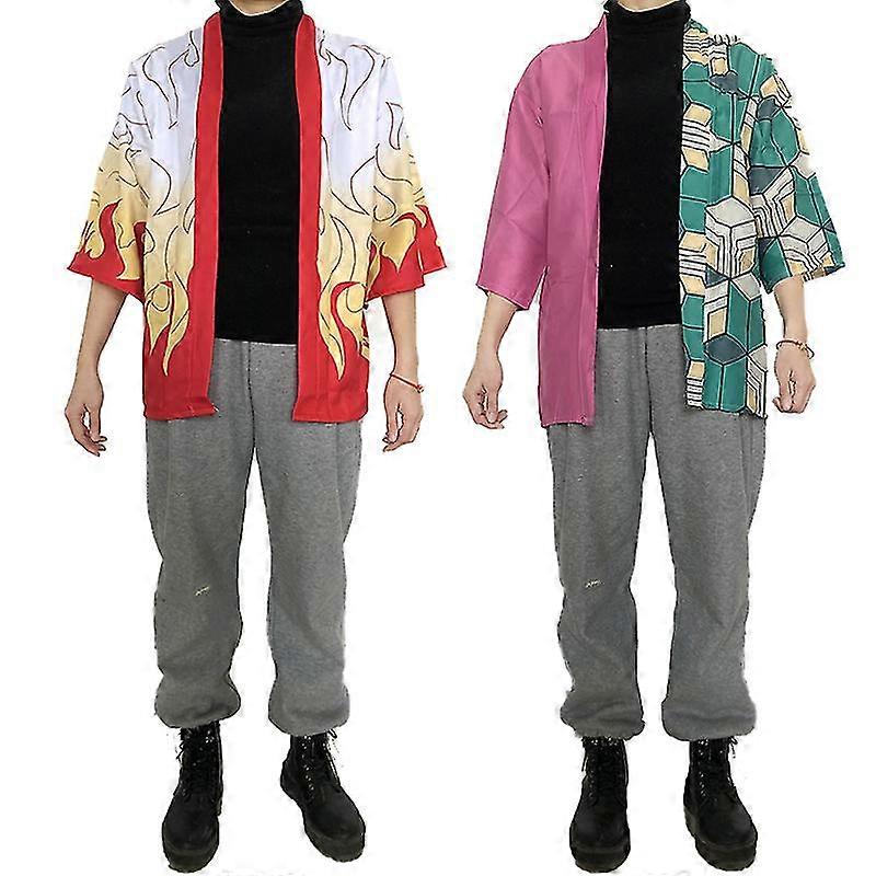 Demon Slayer Cosplay Costume Haori Kimono Anime Agatsuma Zenitsu Kochou ...