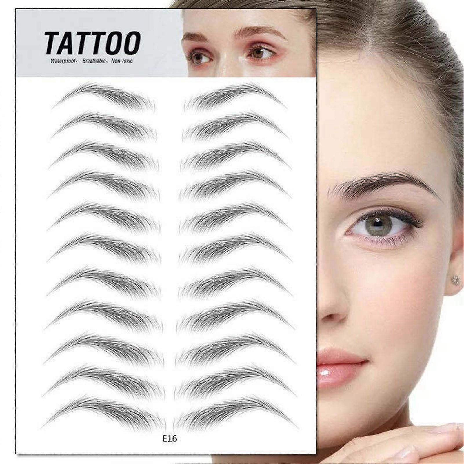 Eyebrow Sticker Waterproof Hair-Like 3D Long Lasting Eyebrows Tattoo ...