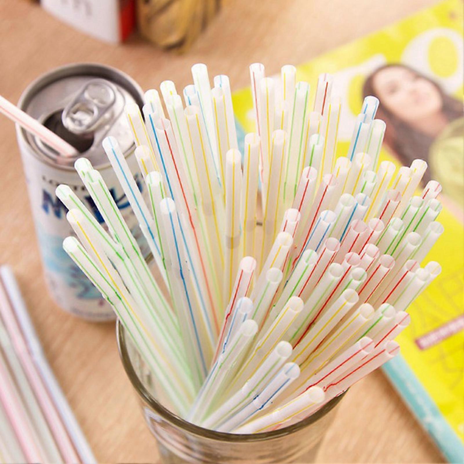 100Pcs Drinking Straws Food Grade Disposable Plastic BPA Free Soda ...