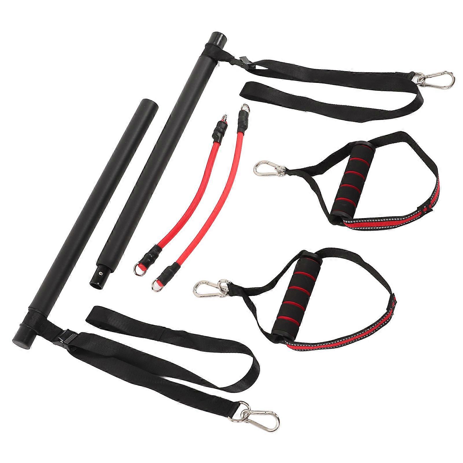 2024Pilates Bar Kit with Resistance Bands Yoga Pull Bar Kit Exercise ...