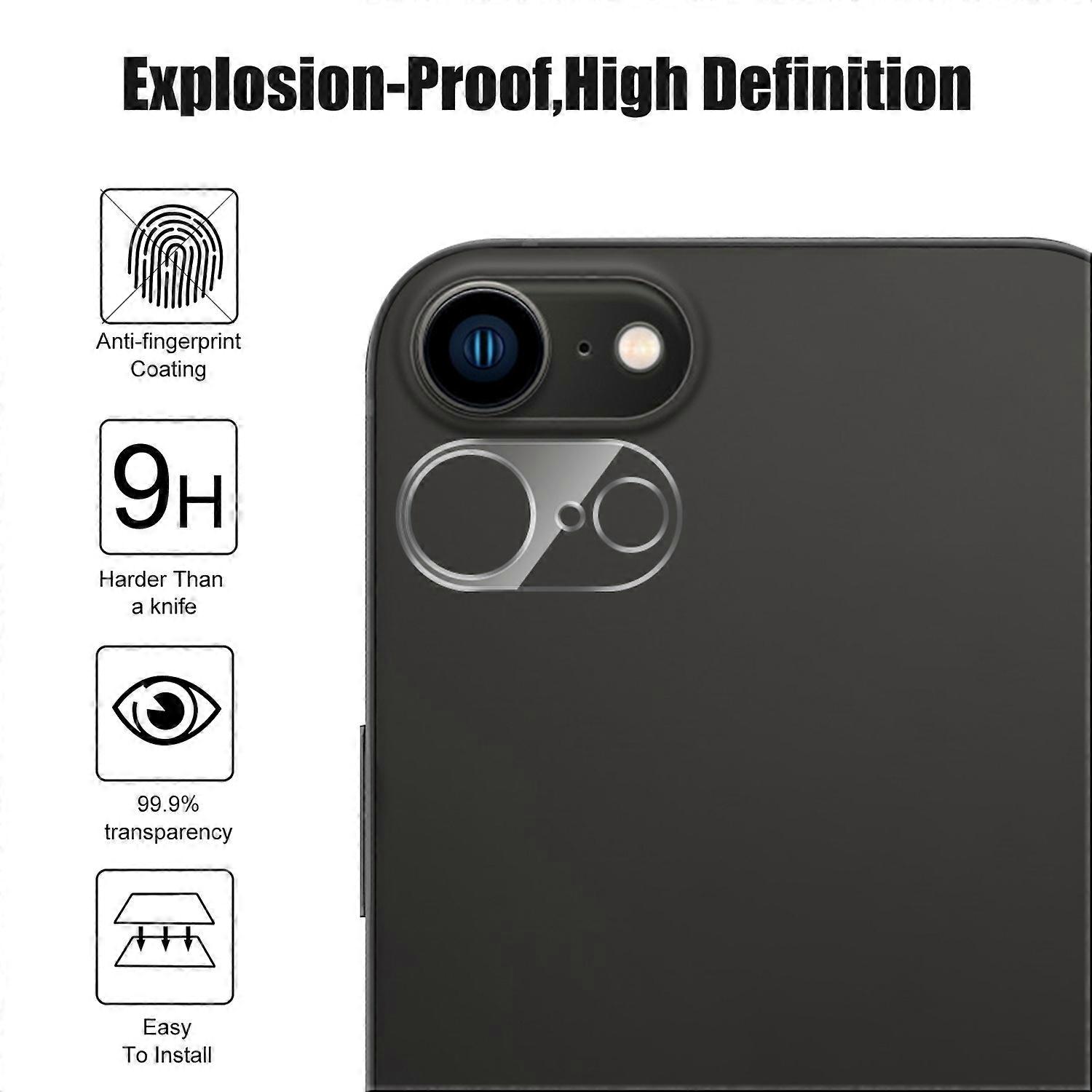 For iPhone 16e Camera Lens Protector Arc Edge Clear Tempered Glass Film ...