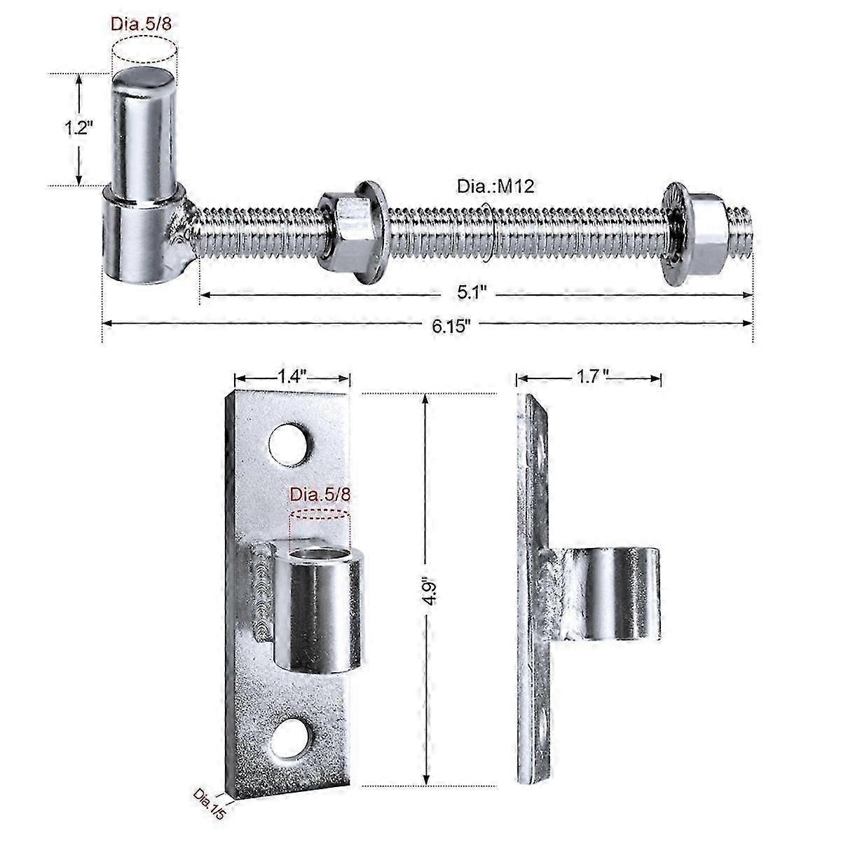 Gate Hinges Heavy Duty Wood Fence,J Bolt Gate Hinge compatible with ...