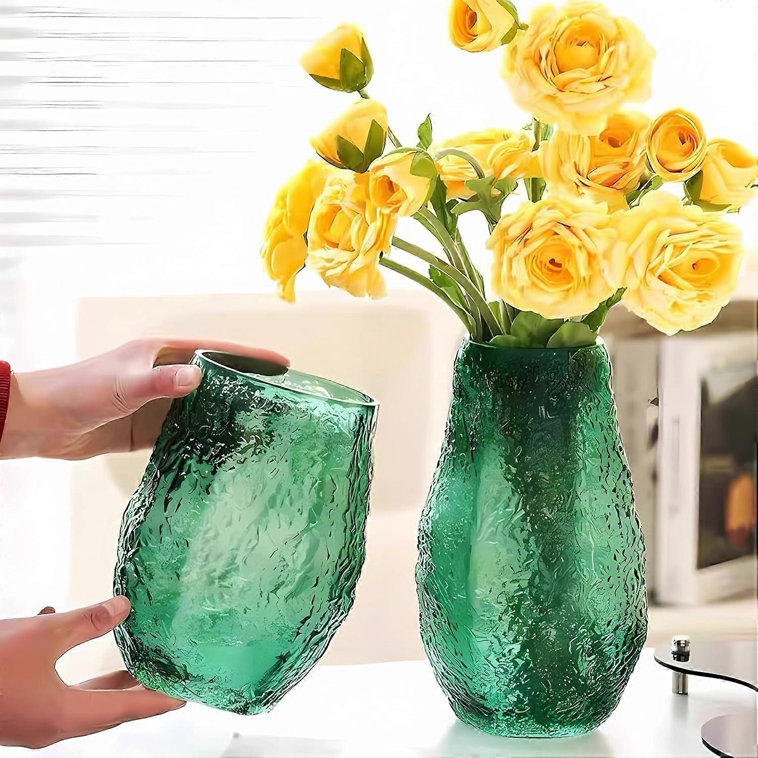 Irregular Shaped Flower Vase 8-Inch Thickened Glass Centerpiece For ...