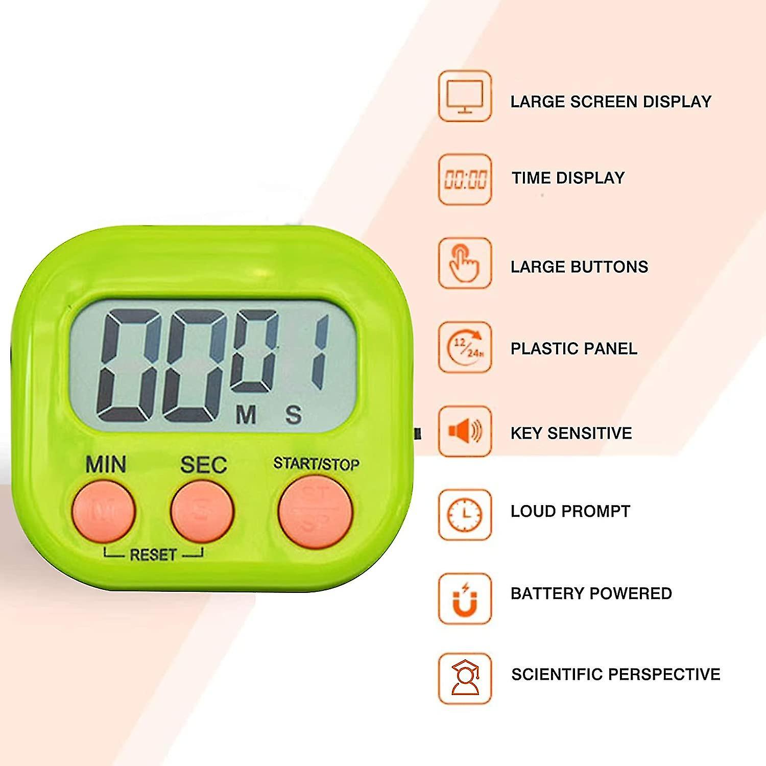 4 Pieces Colorful Kitchen Timer, Digital Timer With Loud Alarm For ...