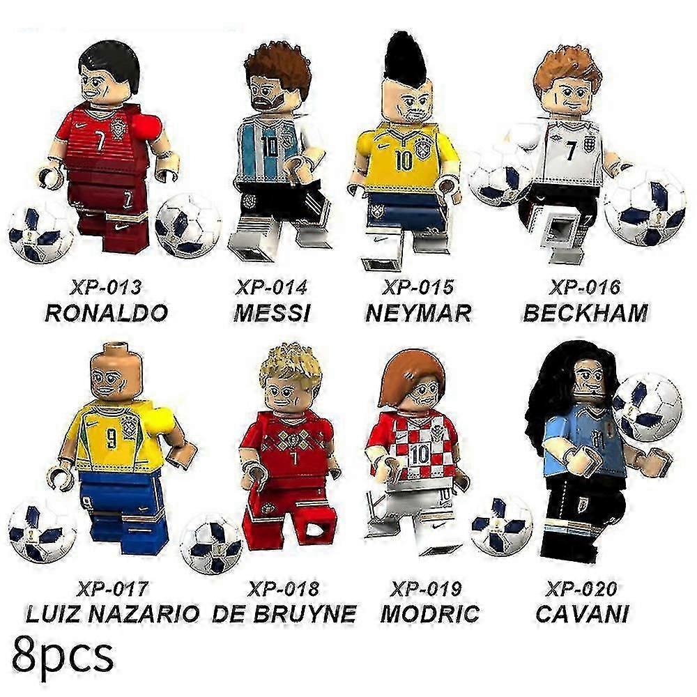 8-Piece Qatar World Cup Mini Figures Set Featuring Ronaldo, Messi, and ...