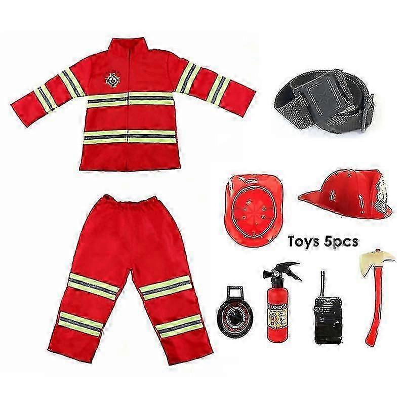 Halloween Firefighter Cosplay Costume For Kids Boys Girls Carnival ...