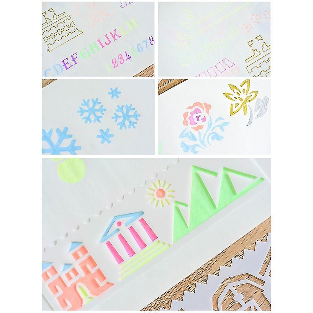 Multi-functional Drawing Stencils Straight & Wavy Lines Rulers Hollow ...