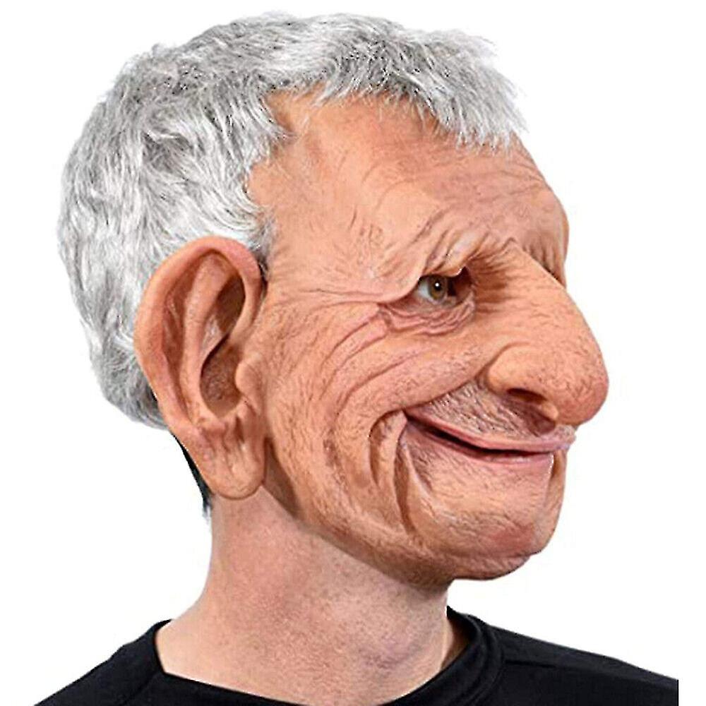 Old Man Mask Men's Women Super Soft Latex Mask Realistic Halloween ...