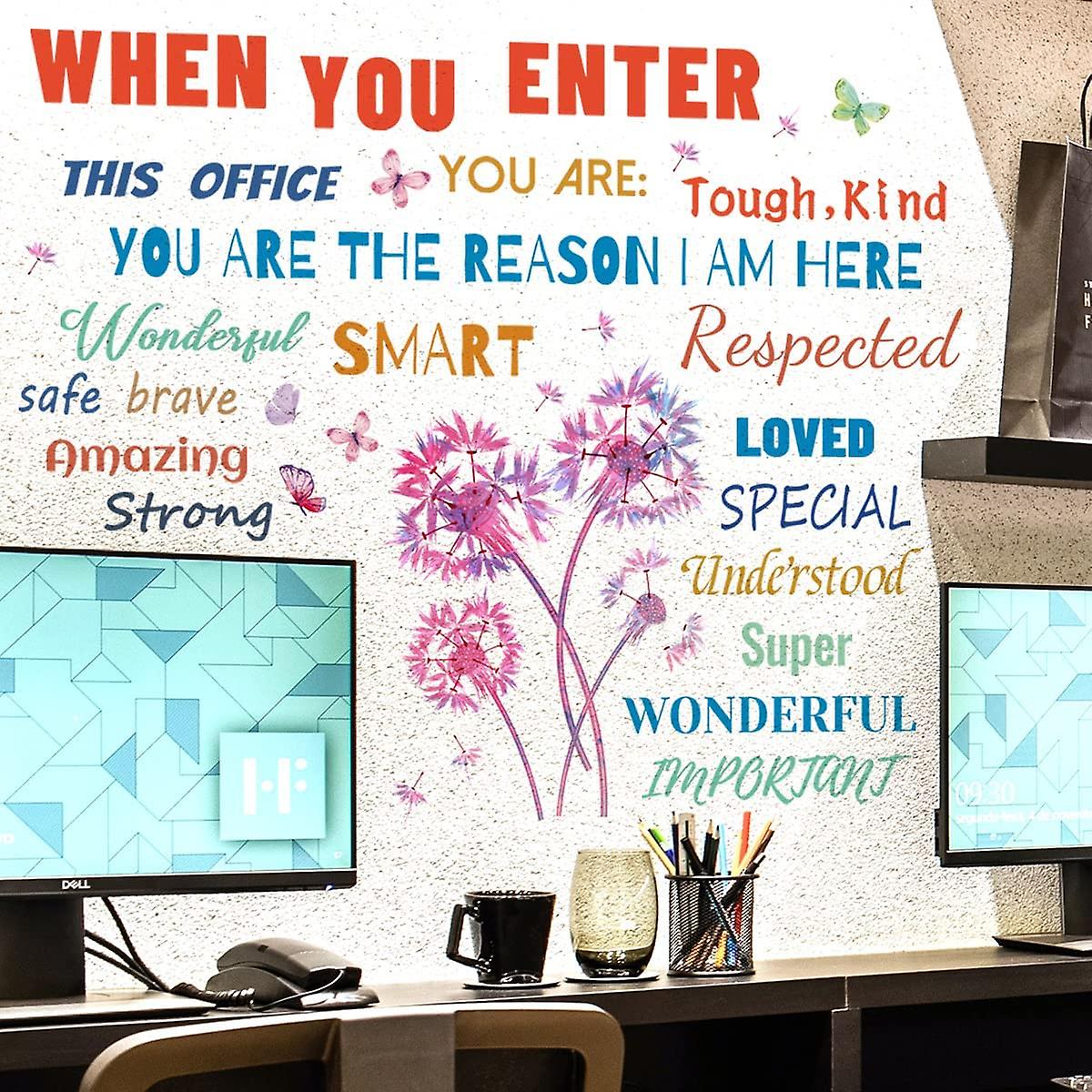Office Inspirational Wall Decals Quotes Positive Sayings Wall Stickers ...
