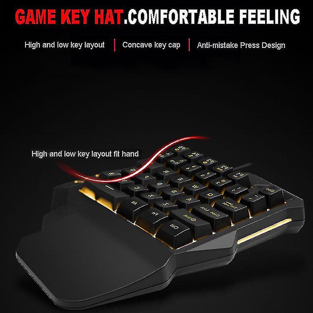 Gaming Keyboard, 35 Keys Single Handed Mini Gaming Keypad 7 Colors Rgb ...