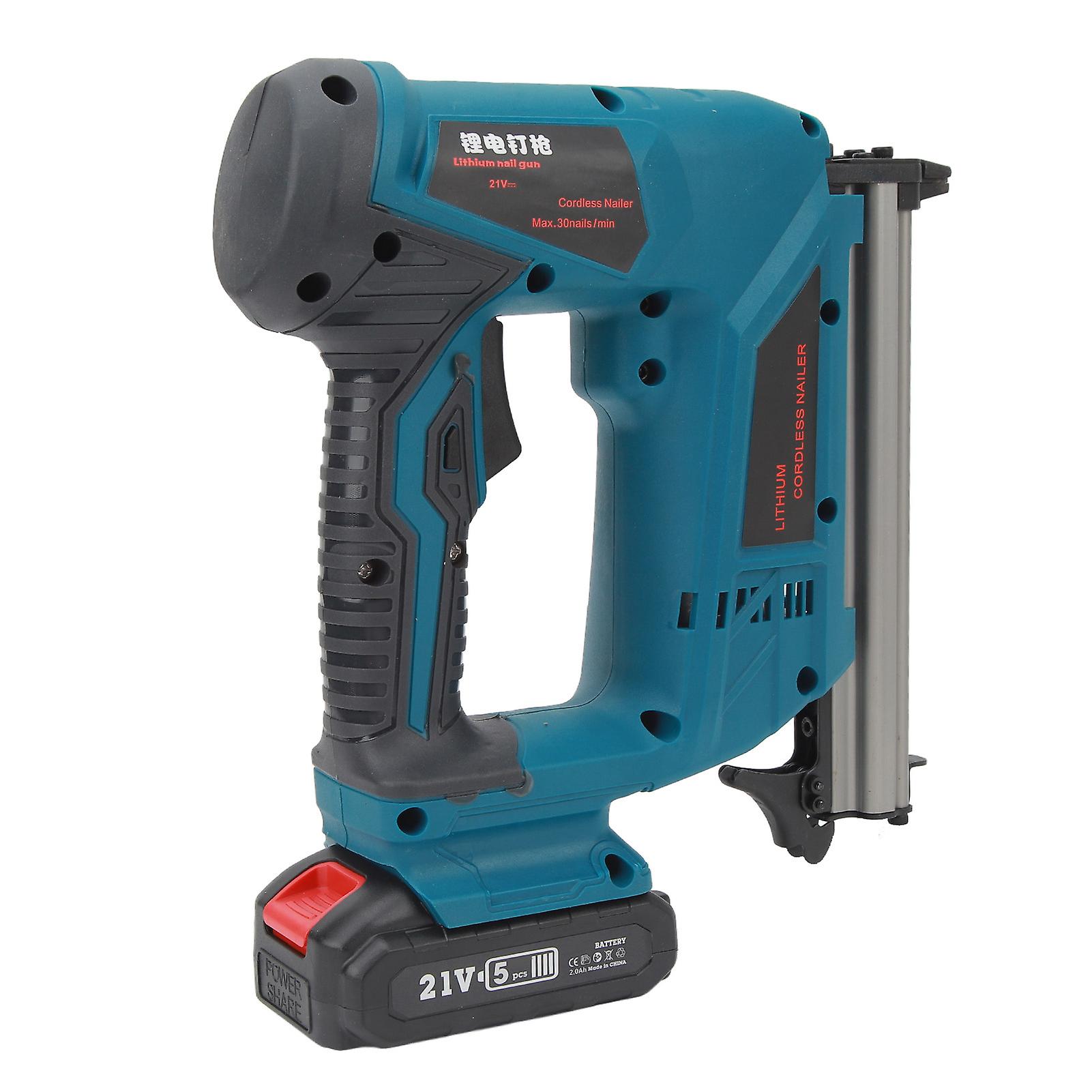 Electric Nail Gun Battery Powered Handheld Cordless Nailer For ...