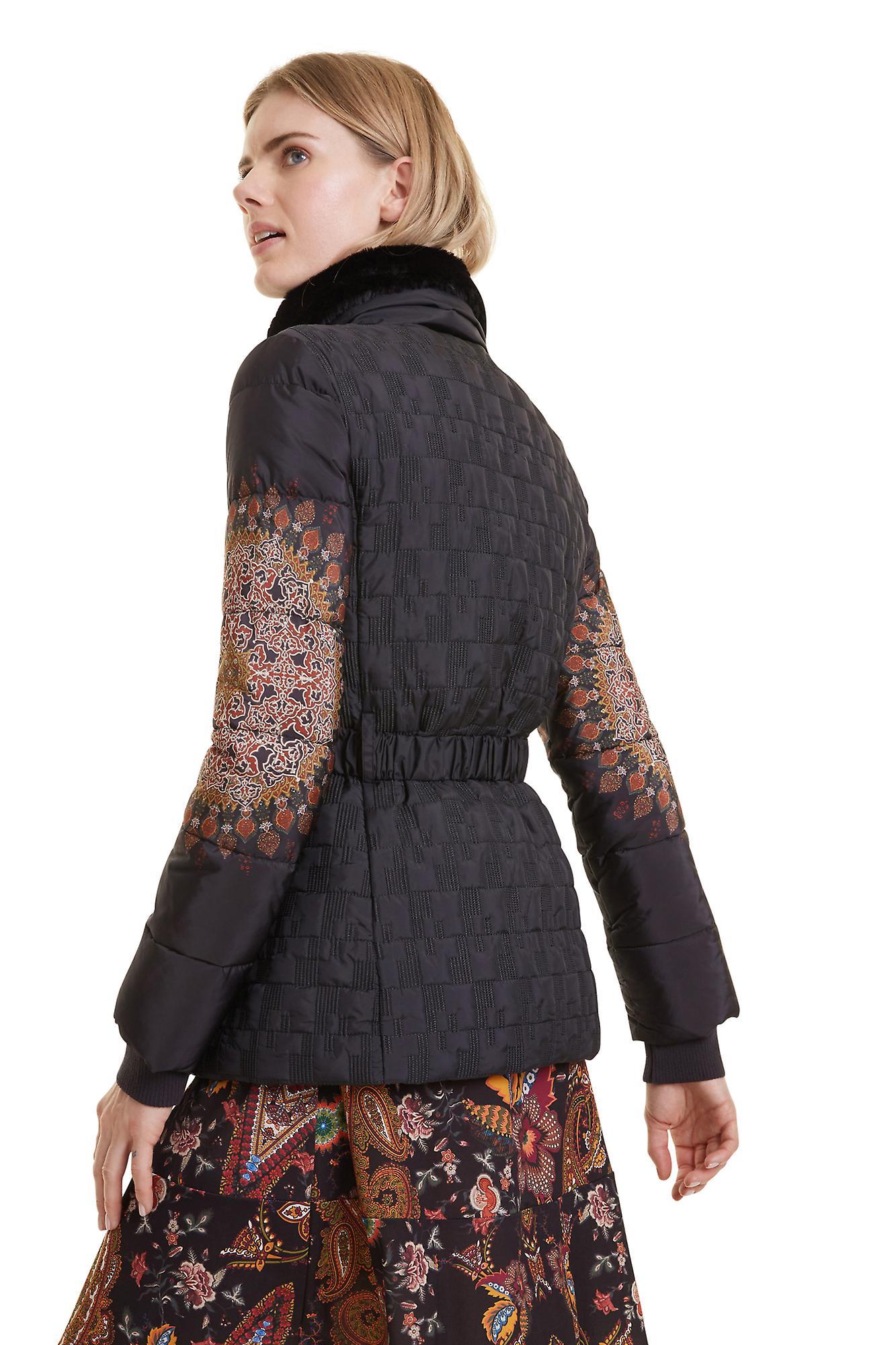 Desigual Women's Padded Aggu Coat with Mandala Sleeves | Fruugo UK
