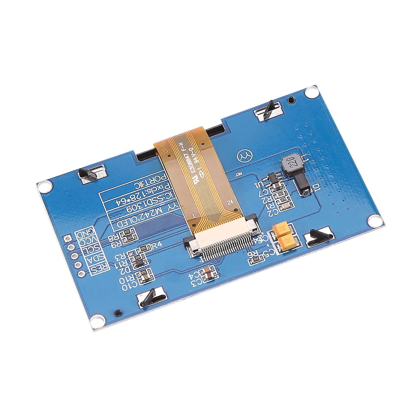 7PIN OLED Display Module, 2.42 Inch OLED Display Module 128X64 3.3V for ...
