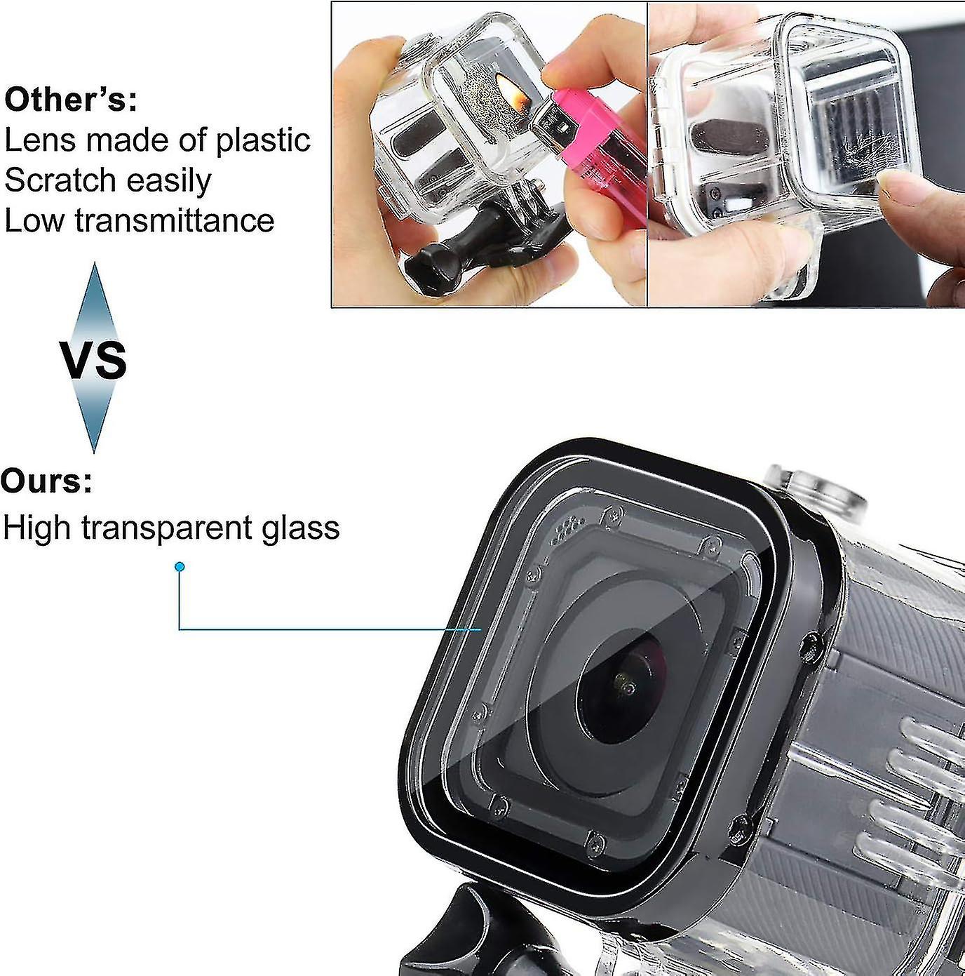 60m Waterproof Dive Housing Case With Bracket Accessories For Gopro ...