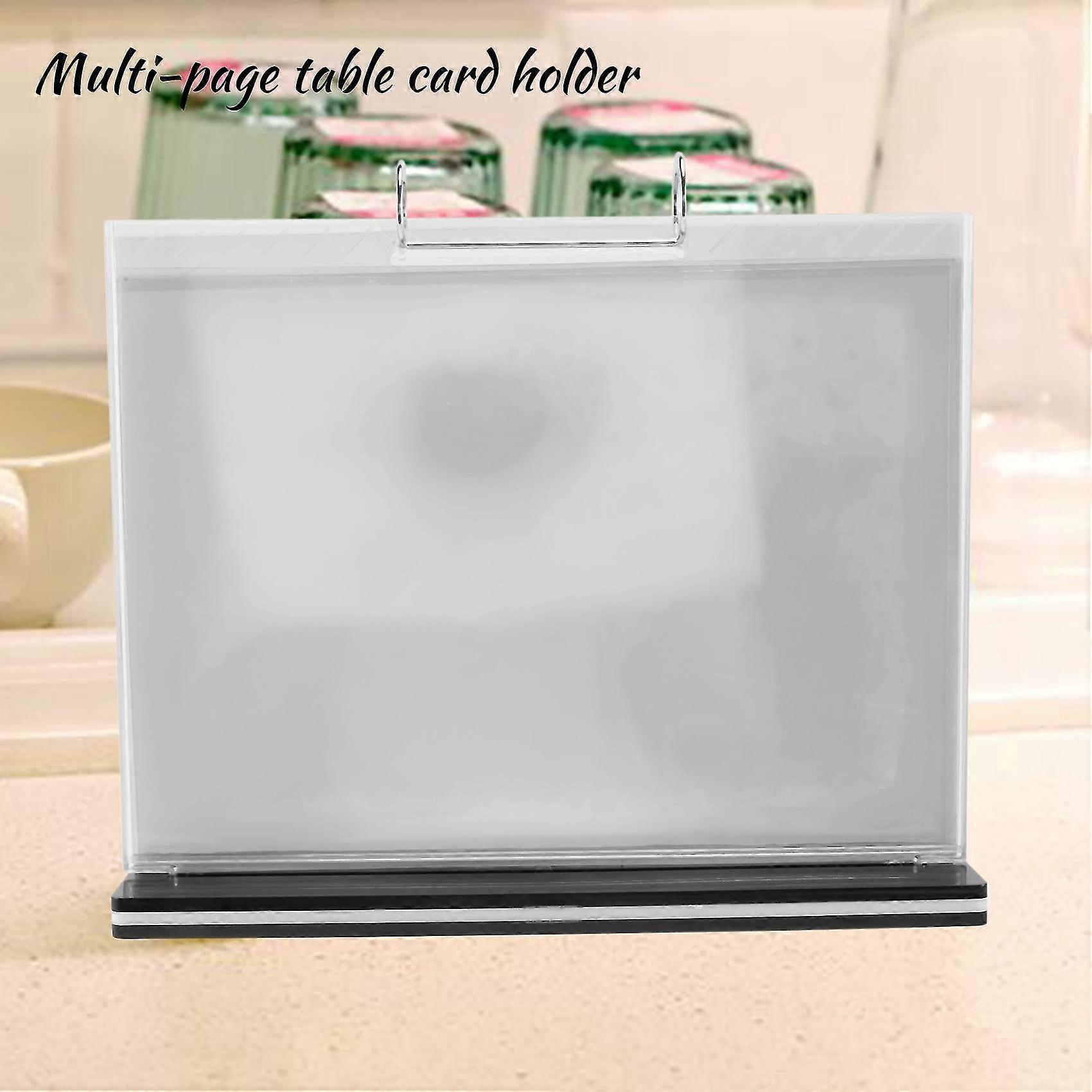 A4 Flip Table Menu Stand Multi-Page Table Card Rack Menu Display Stand ...