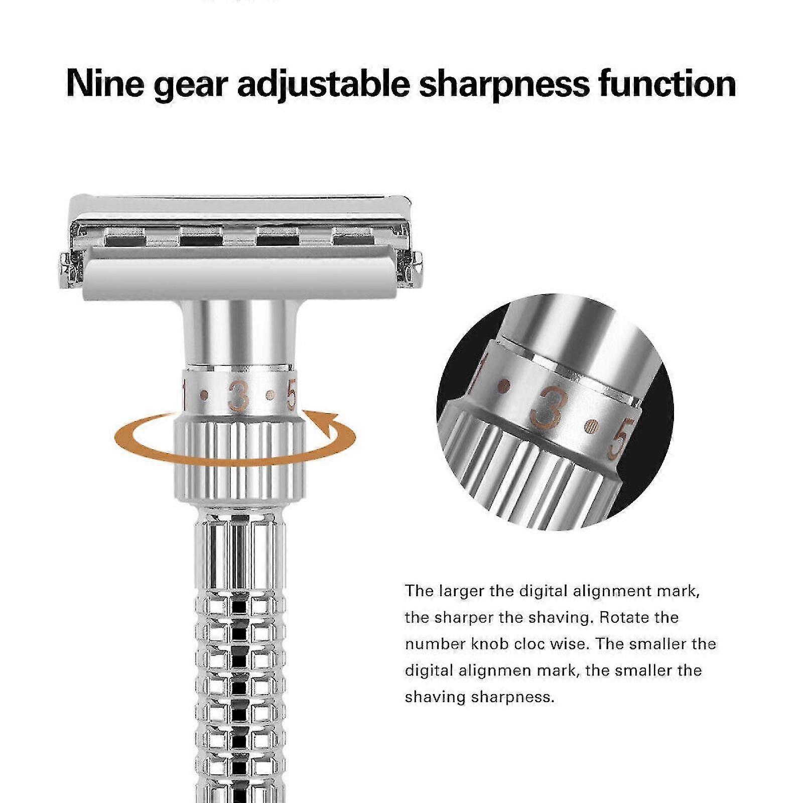 Double Edge Safety Razor for Men with Razor Stand, One Blade Metal ...