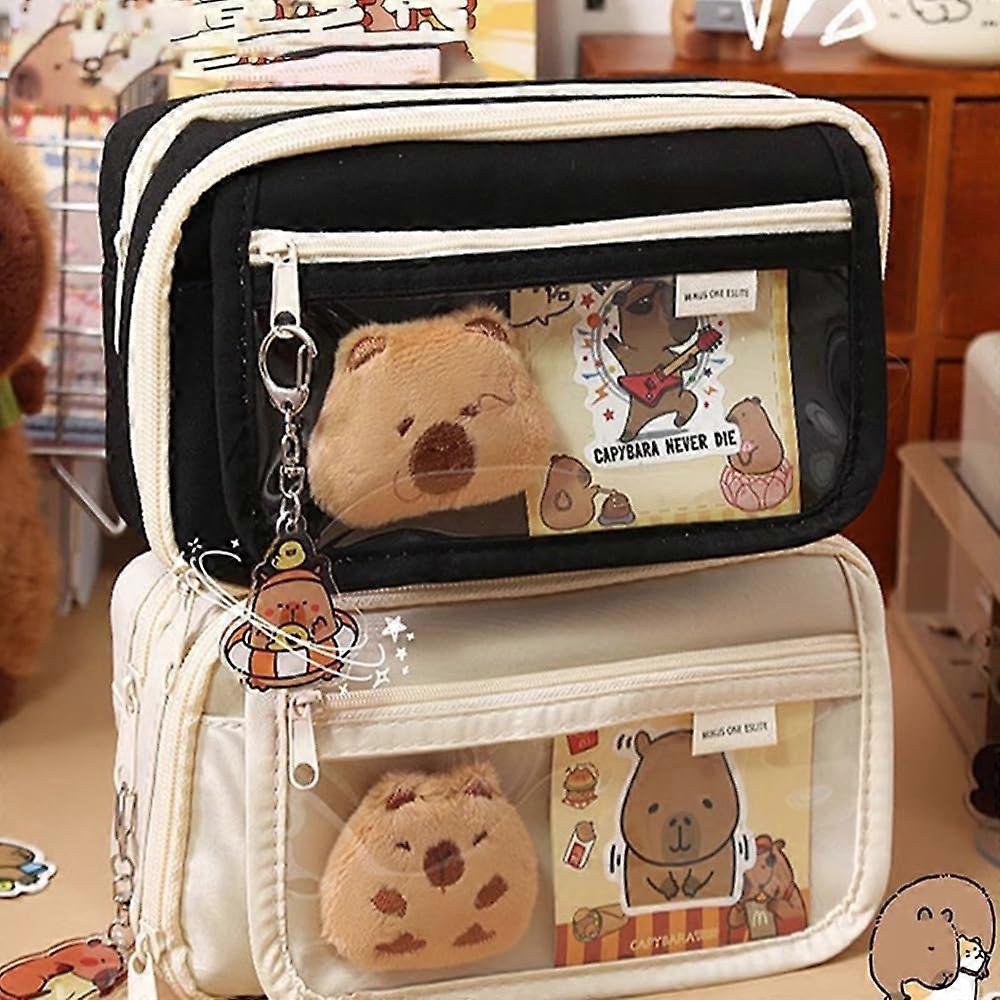 Capybara Pencil Case, Cute Kawaii Canvas Capybara Pencil Bag, Large ...