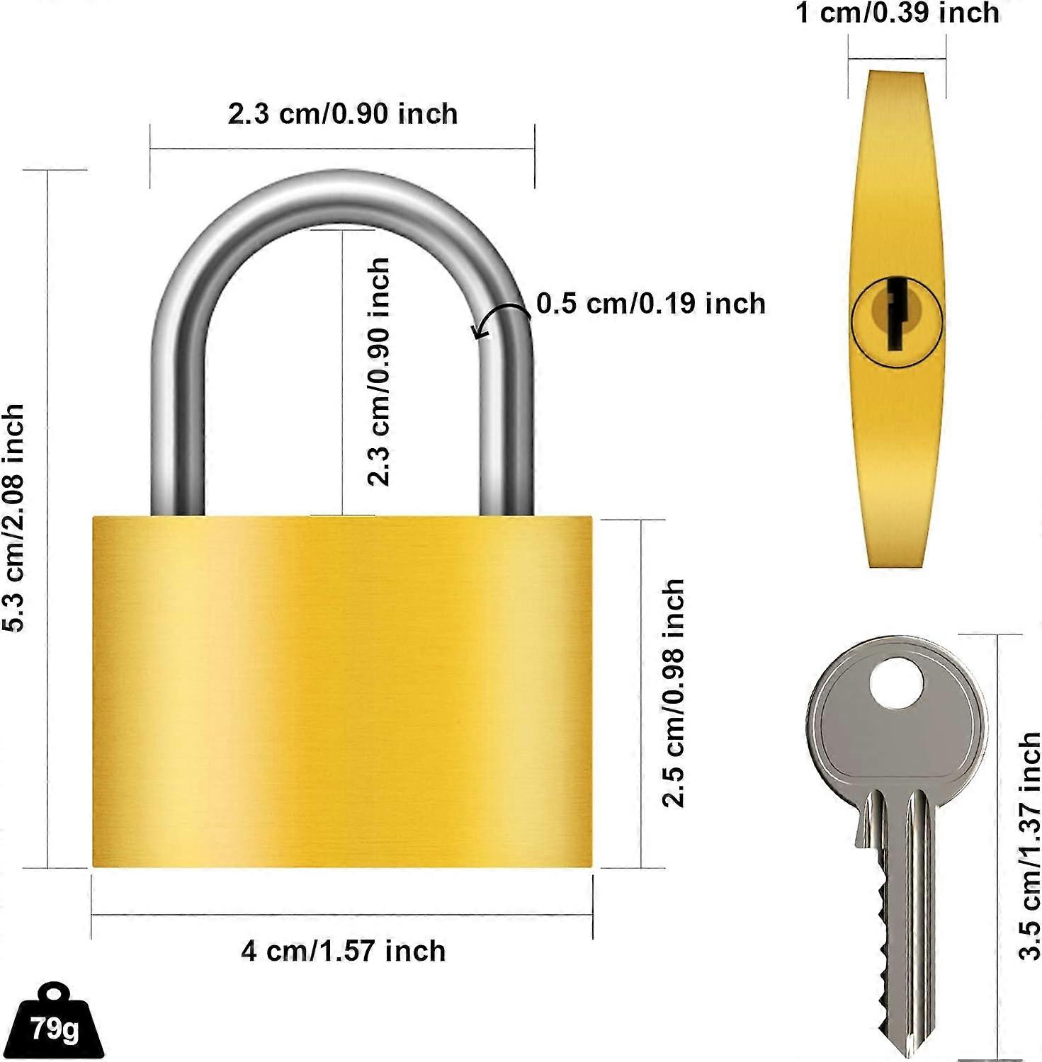 Small Padlocks with Keys, [2 Pack] [6 Keys] Solid Brass Padlocks ...