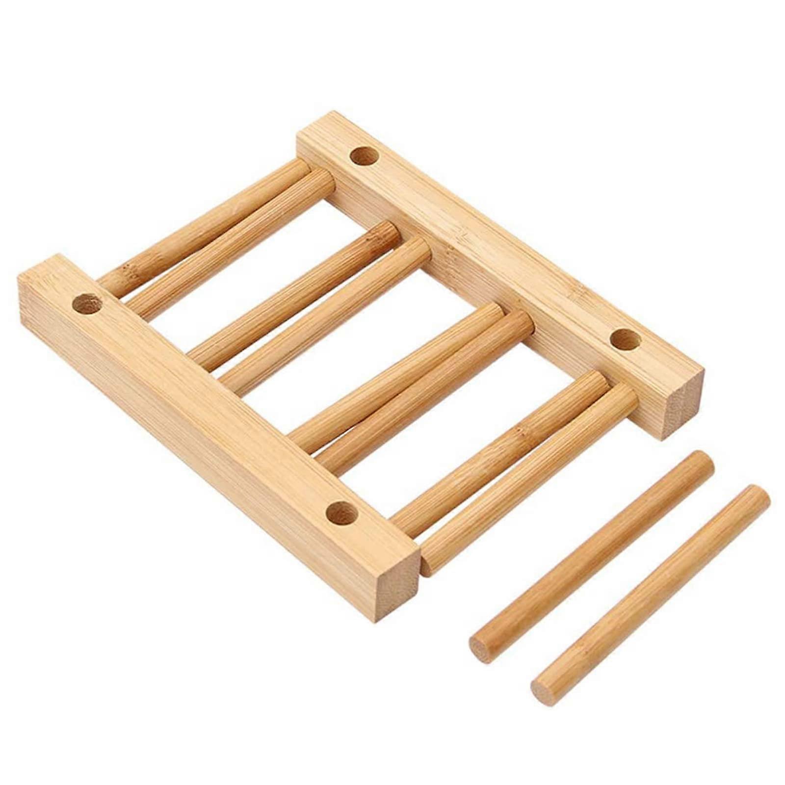 Bamboo dish drainer, wooden dish drainer, wooden dish drainer, dish ...
