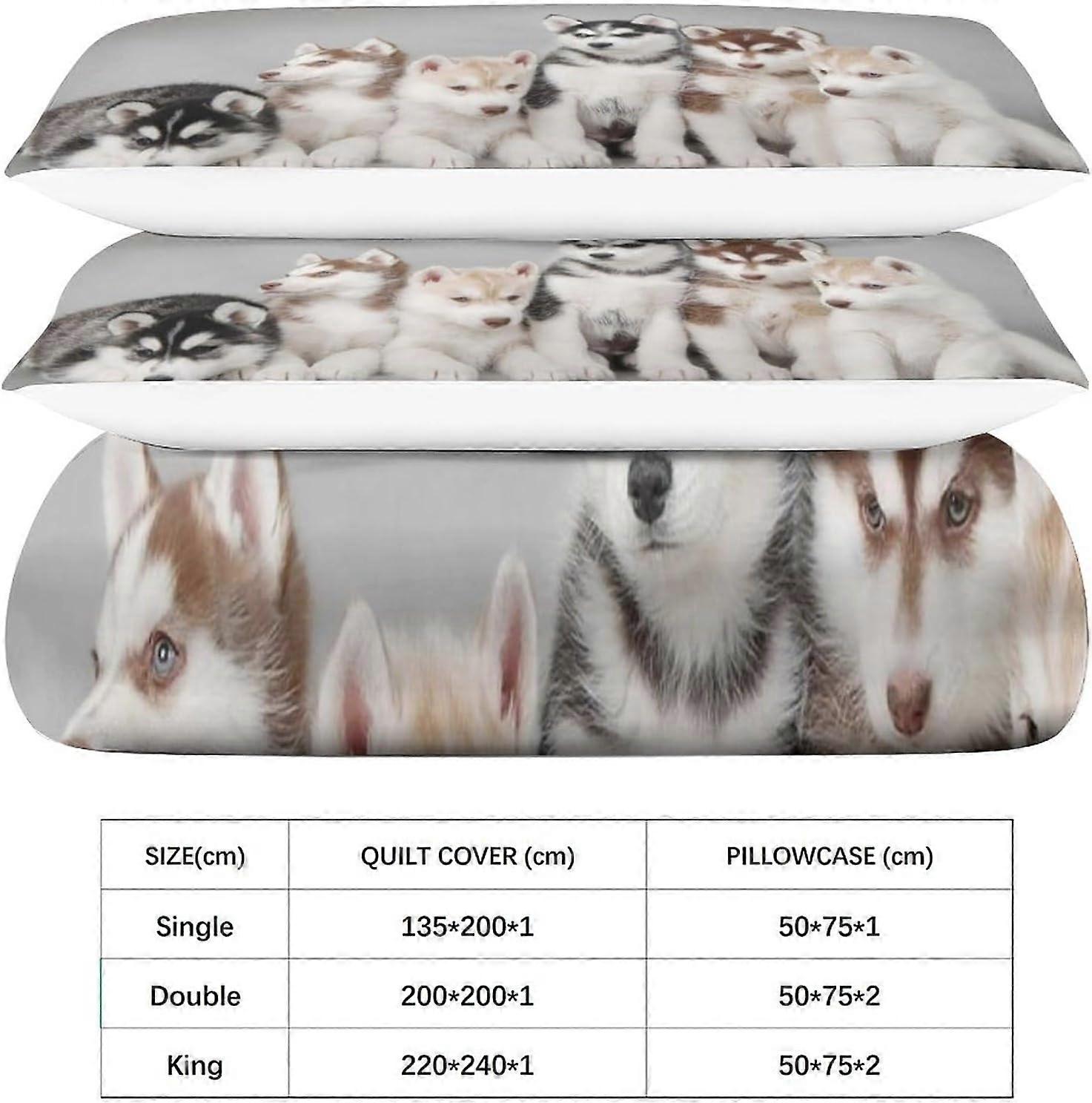 Husky Bedding Set - Dog Duvet Cover - 3D Print - Microfiber with ...