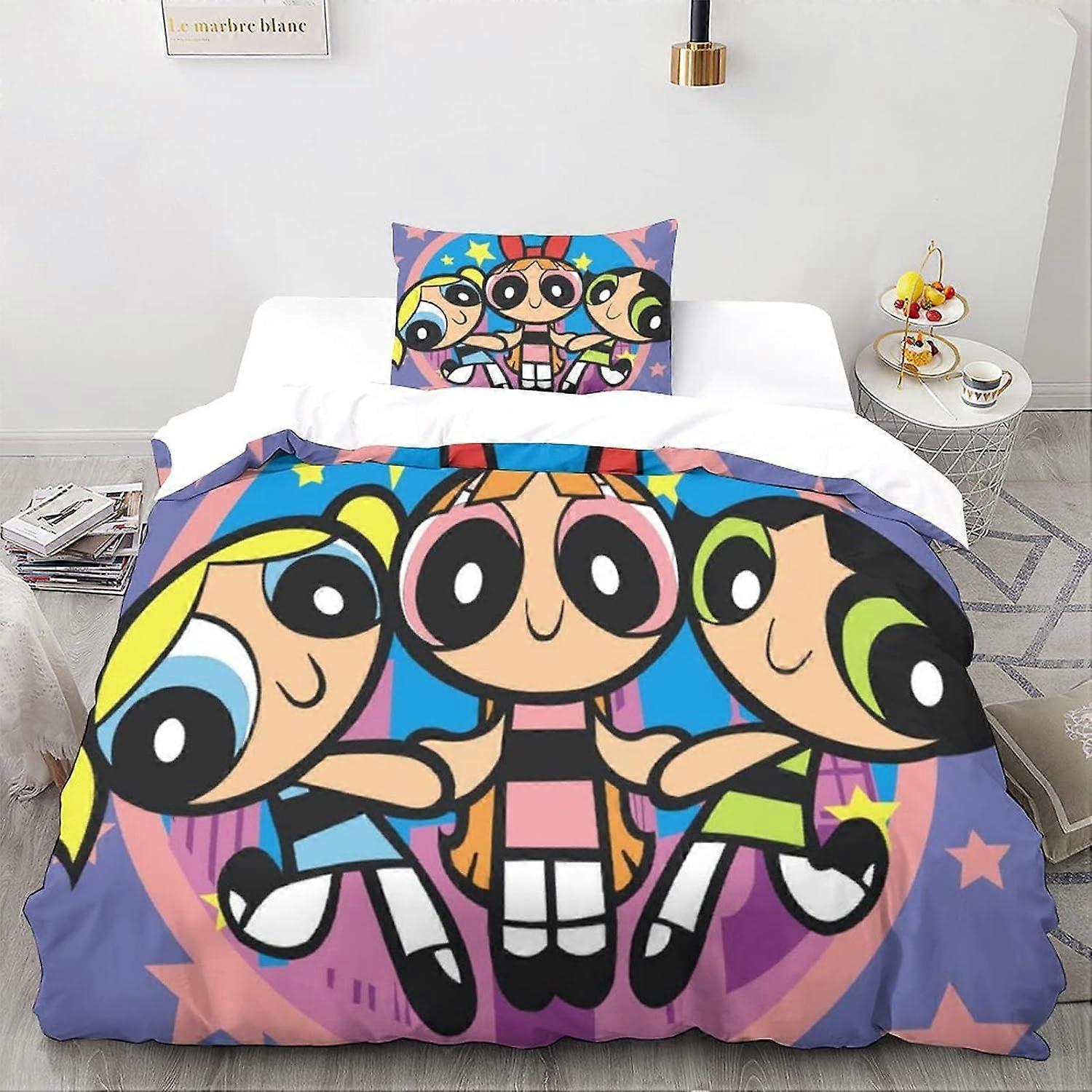 Powerpuff Girls Bedding Set 3D Duvet Cover, Printed 2 Pieces, Anime ...