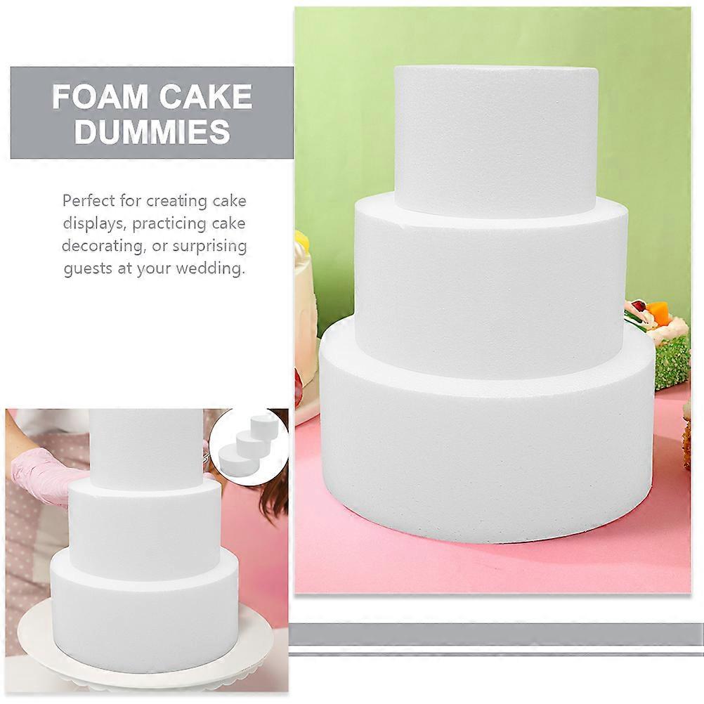 4pcs Foam Cake Dummy Bakery Practice Cake Prop for Decorating Foam Fake ...